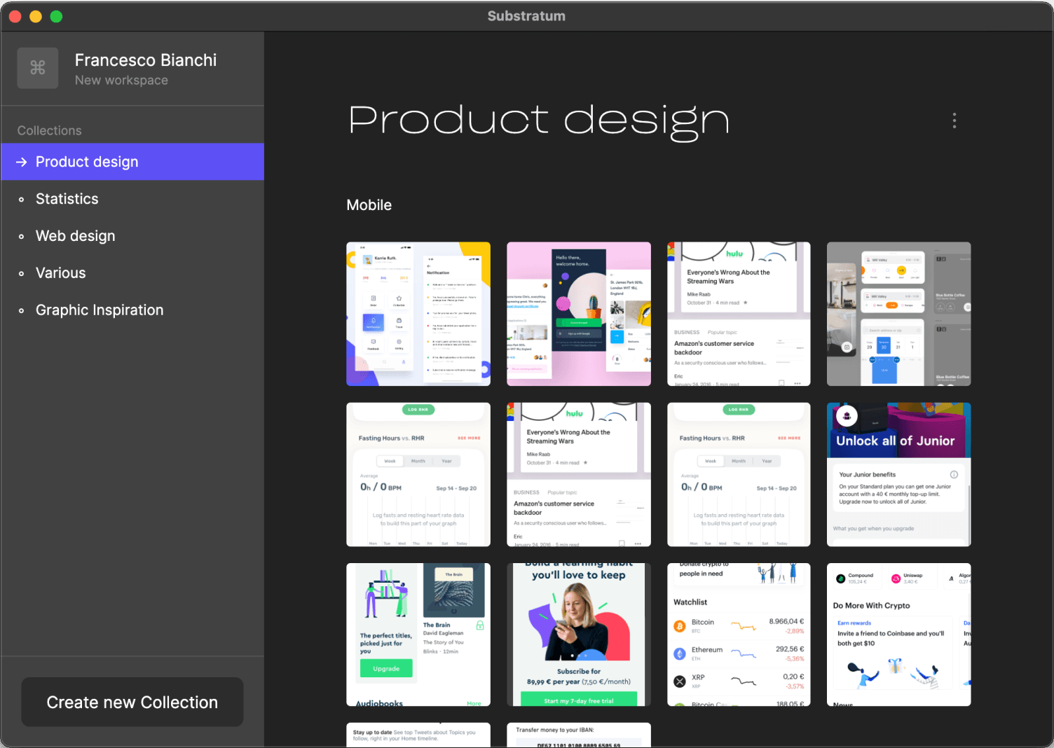 Substratum app - Easily collect and share your images and videos.